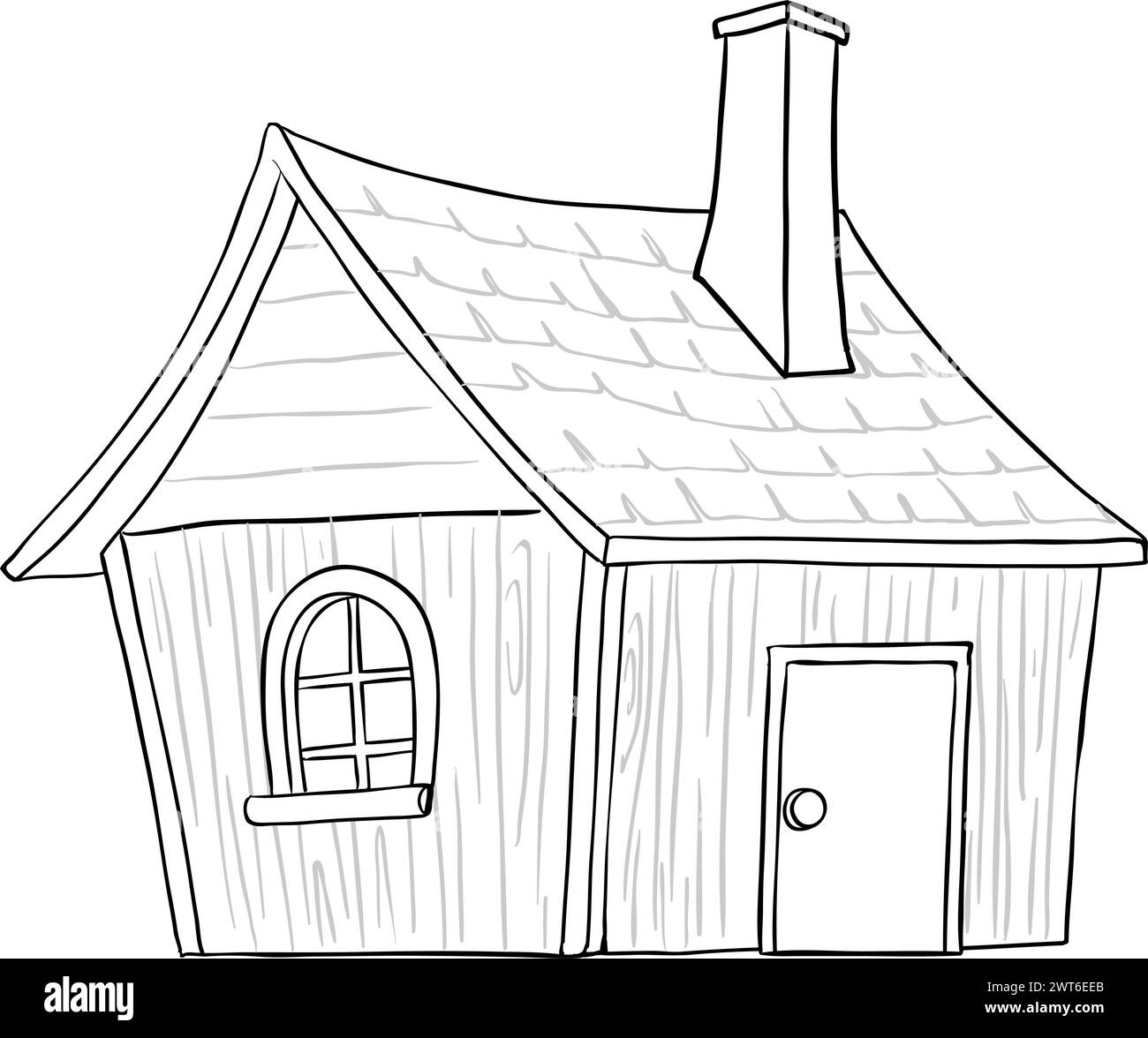 Simple line drawing of a small house Stock Vector Image & Art - Alamy