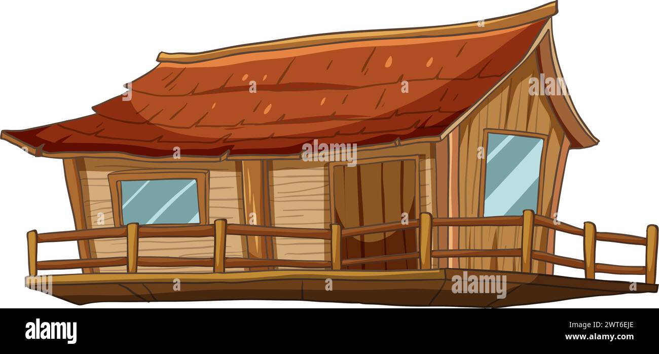 Exterior wooden house porch Cut Out Stock Images & Pictures - Alamy