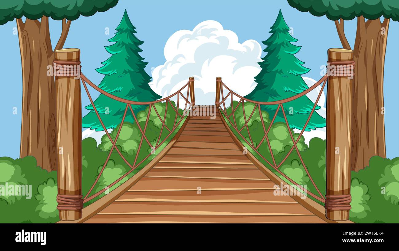 Tranquil view lush forest Stock Vector Images - Alamy