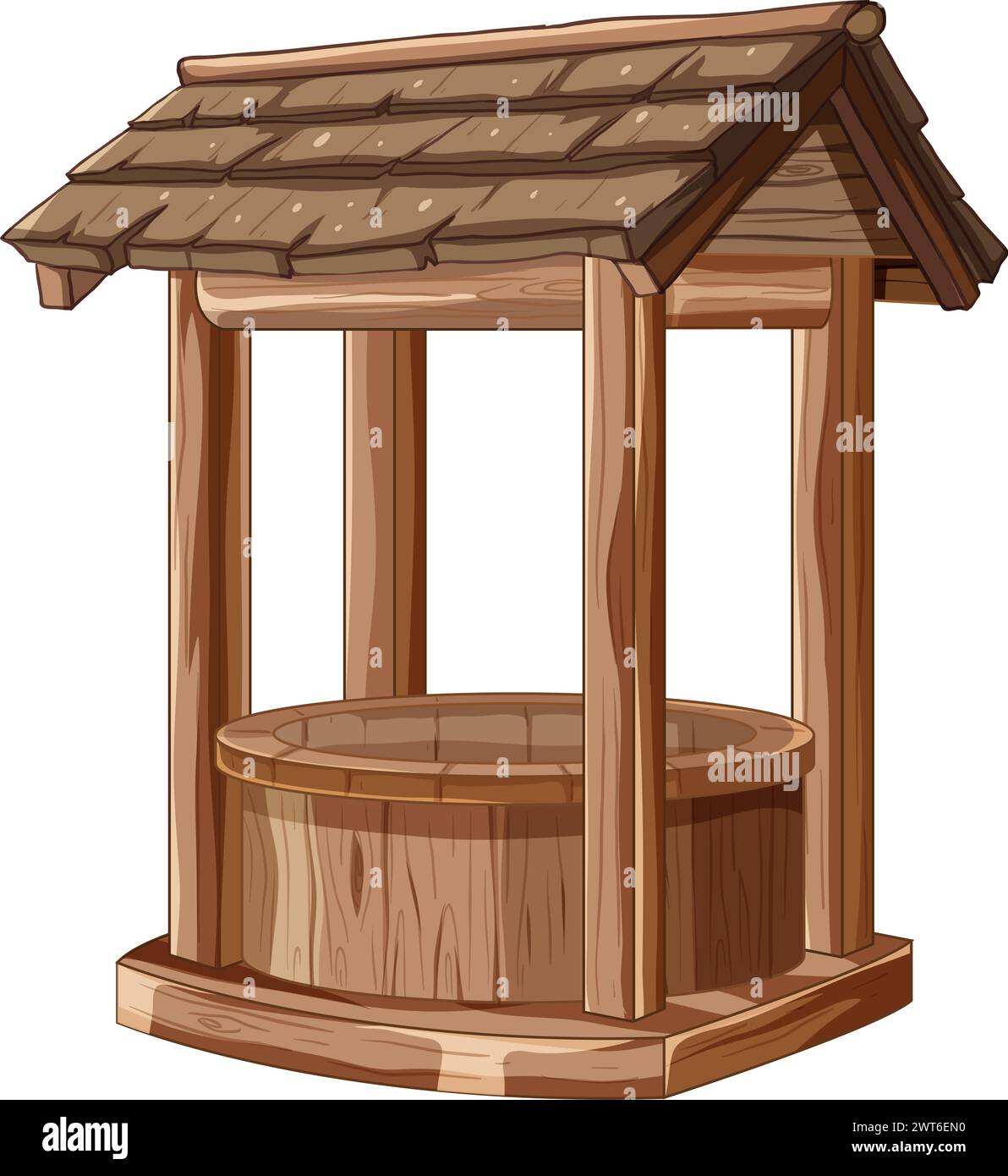 Cartoon of an old-fashioned wooden water well Stock Vector Image & Art ...