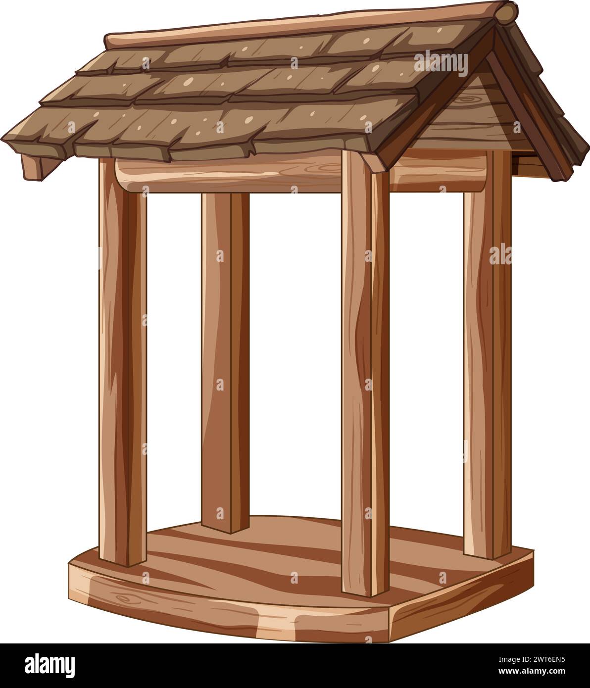 Vector illustration of a simple wooden gazebo Stock Vector Image & Art ...
