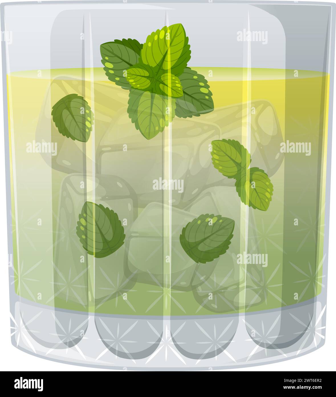 Vector illustration of a cold mint lemonade drink Stock Vector Image ...