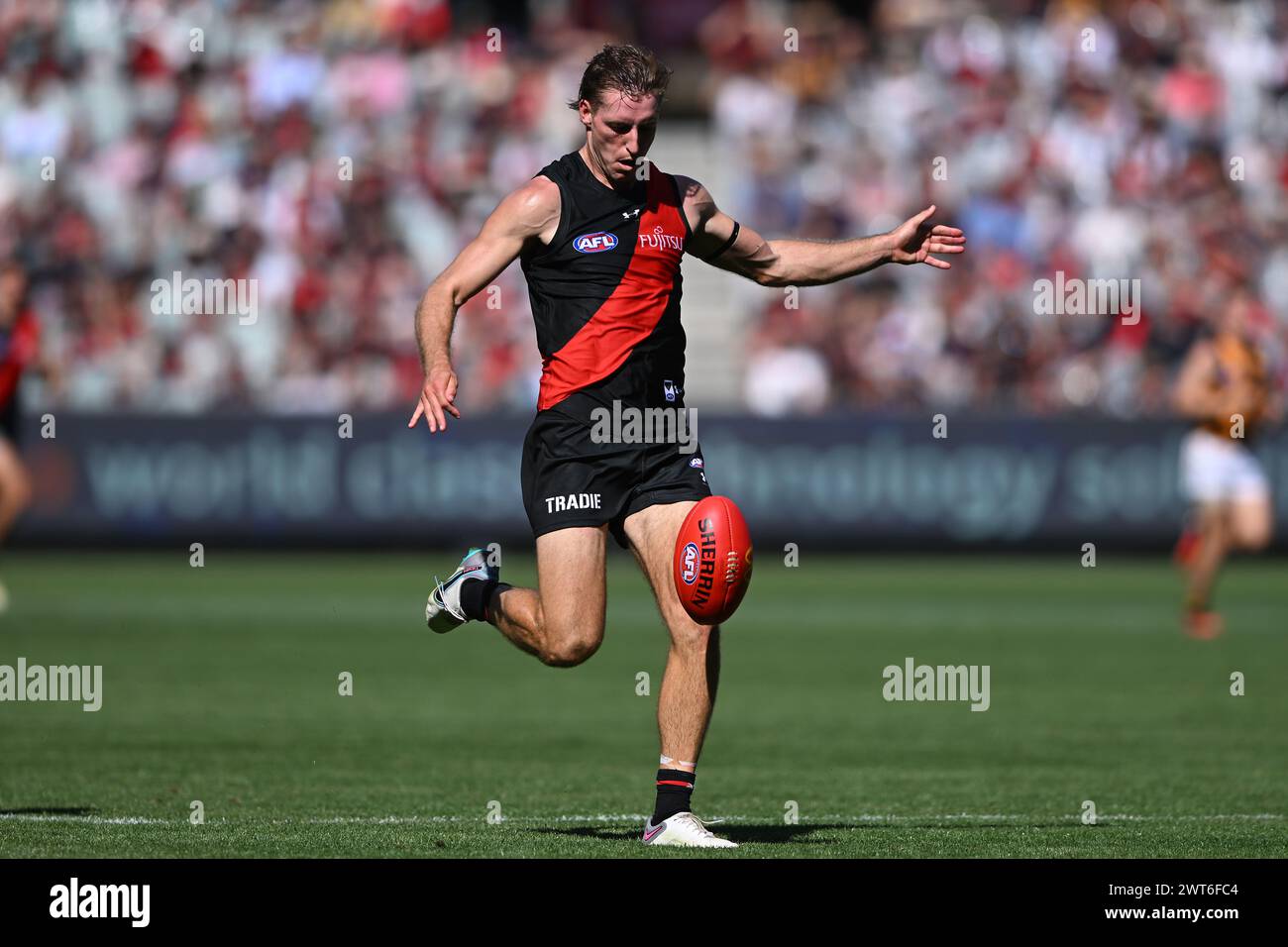 Melbourne, Australia. 16th Mar, 2024. Will Setterfield of Essendon ...