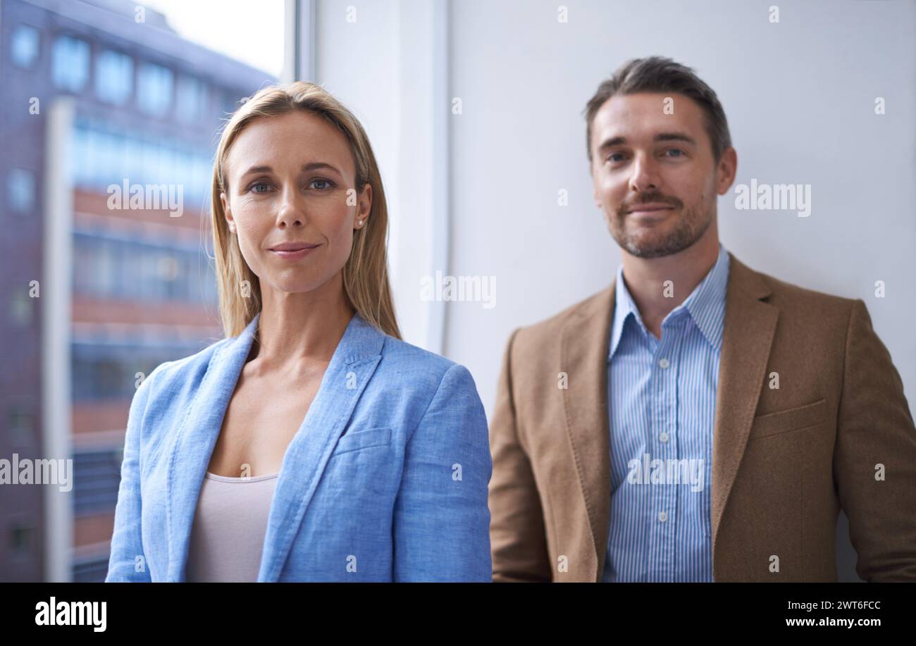 Professional, teamwork and portrait of business people in office for ...