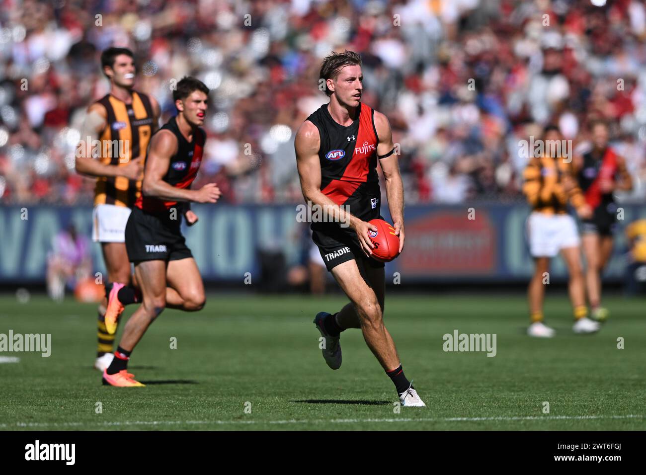 Melbourne, Australia. 16th Mar, 2024. Will Setterfield of Essendon in ...
