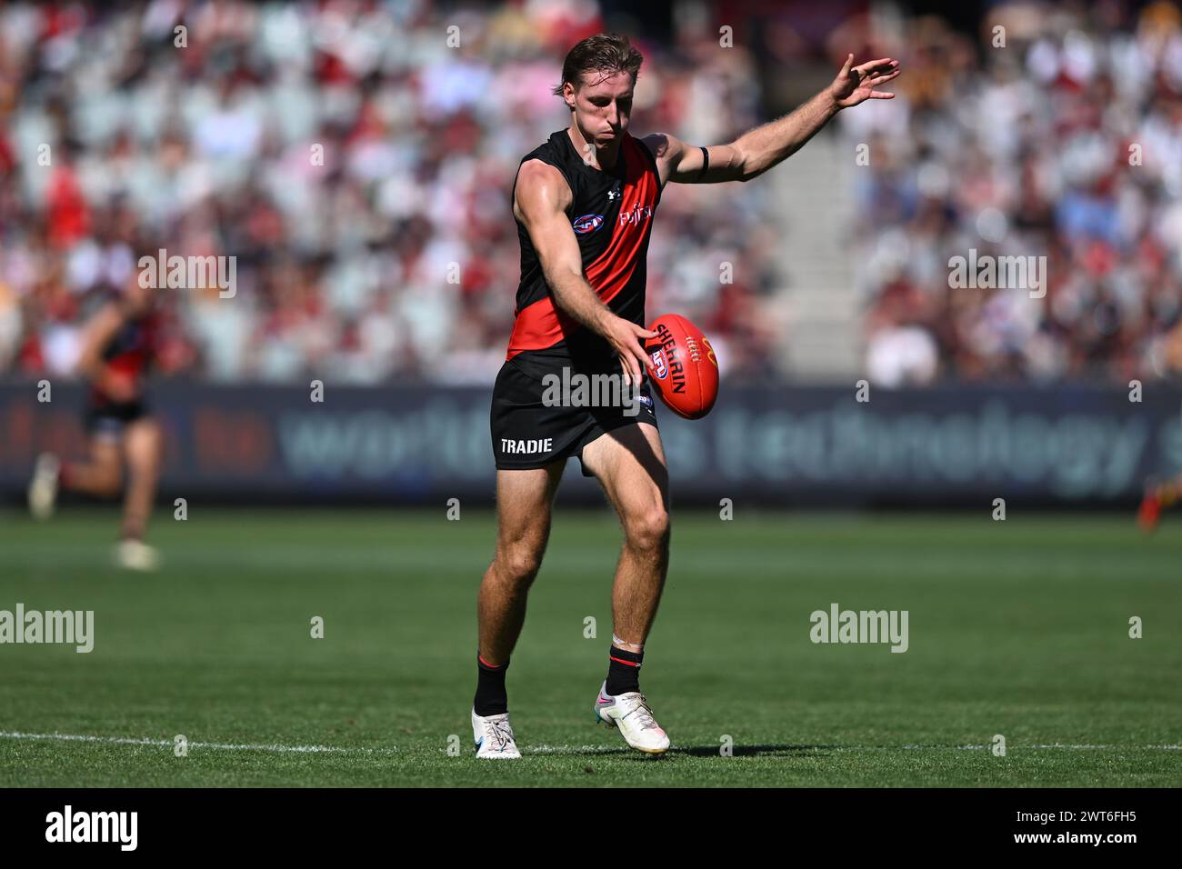 Melbourne, Australia. 16th Mar, 2024. Will Setterfield of Essendon ...
