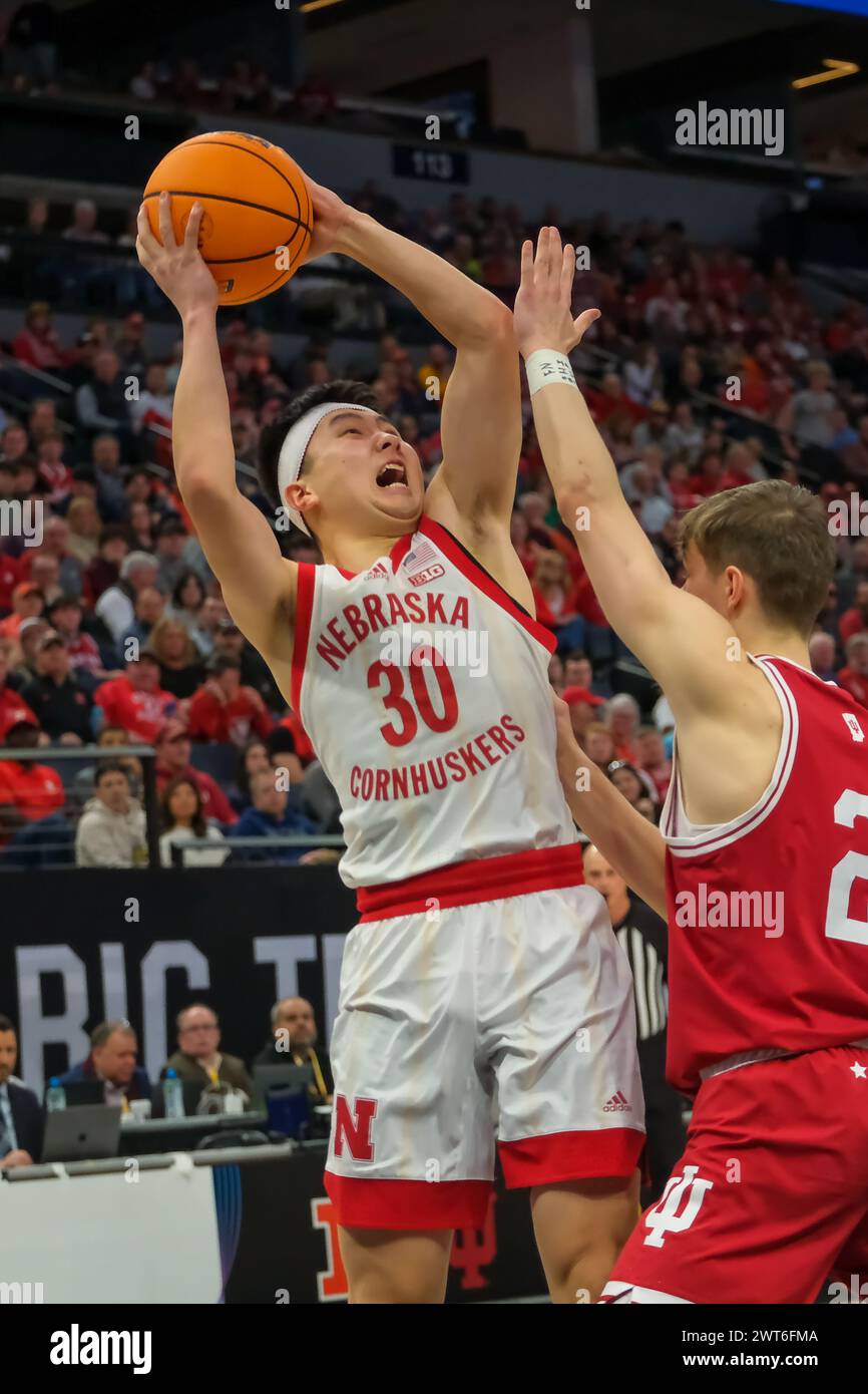 Minneapolis, Minnesota, USA. 15th Mar, 2024. Nebraska Cornhuskers guard ...