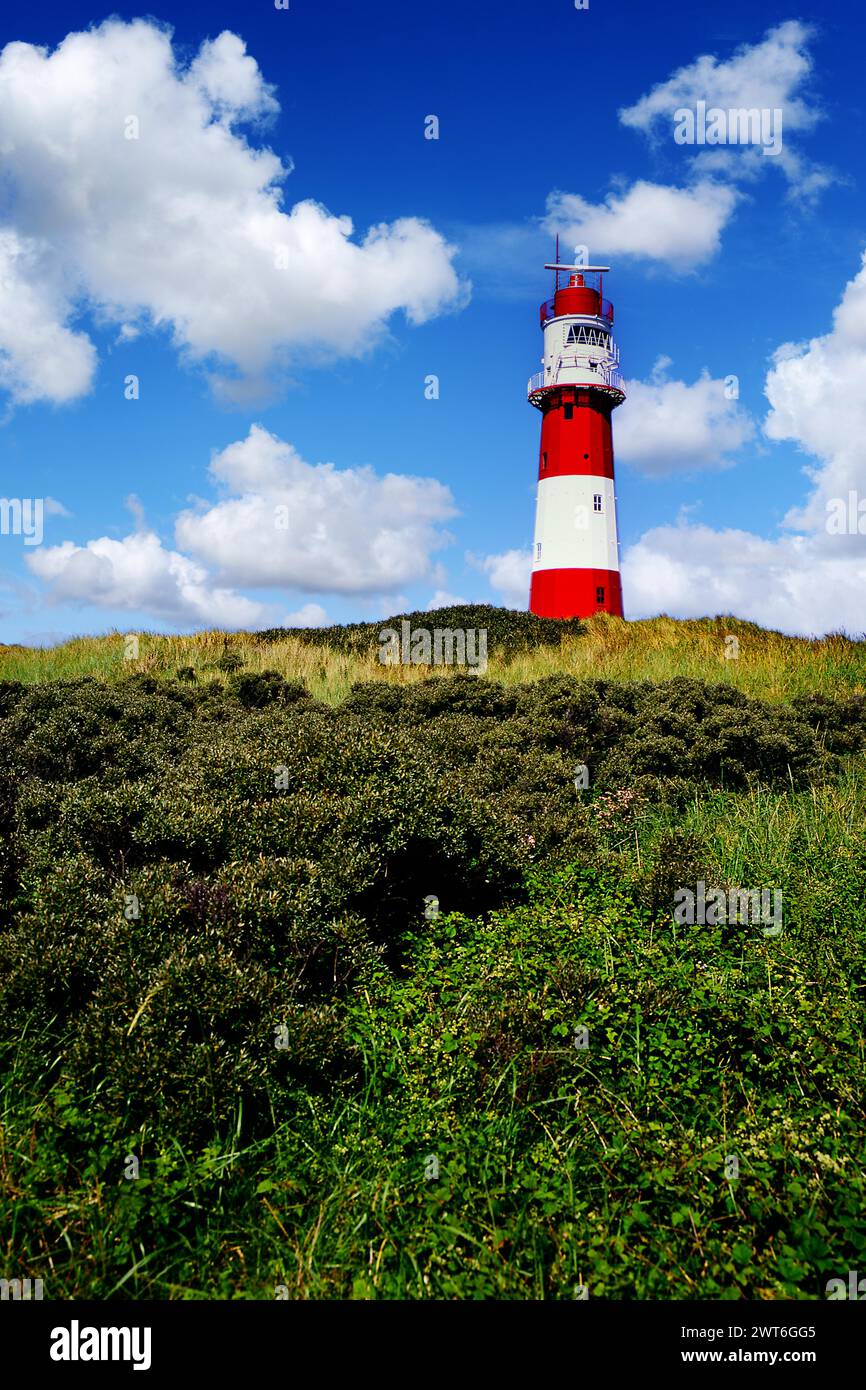 The electric lighthouse of Borkum, island Baltrum, Lower Saxony ...