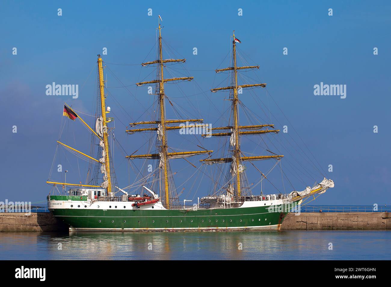The sailing ship Alexander von Humboldt II off Heligoland, Heligoland ...