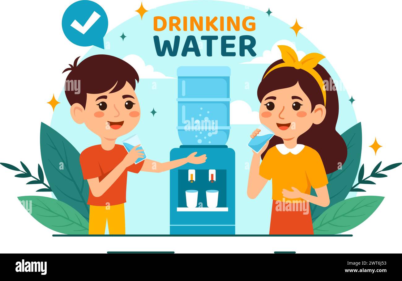 People Drinking Water From Plastic Bottles and Glasses with Pure Clean ...