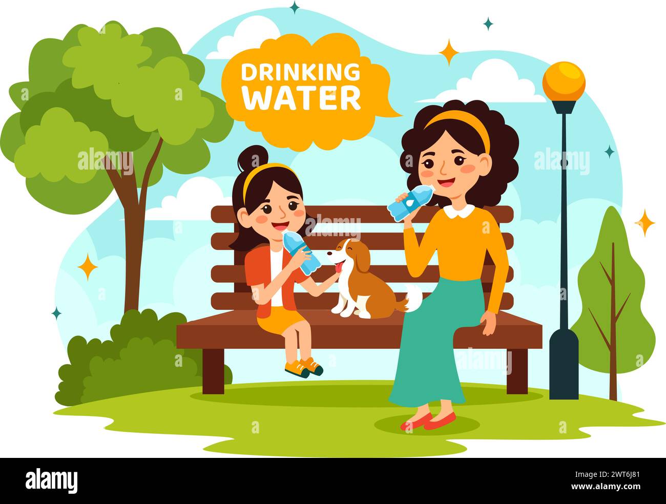 People Drinking Water From Plastic Bottles and Glasses with Pure Clean ...