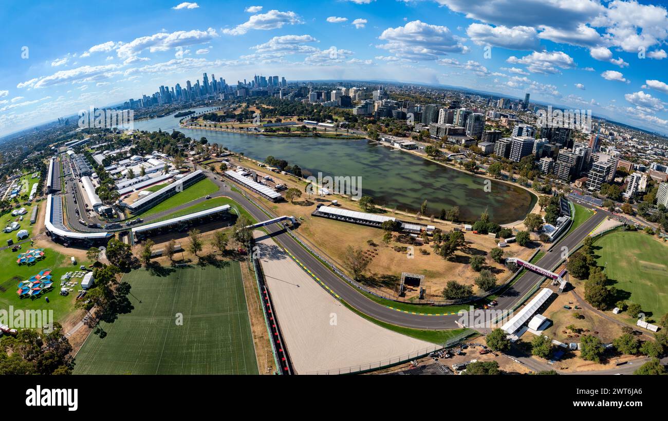 Albert Park Grand Prix Circuit, 16 March 2024: A general view of Albert Park track preparations ...
