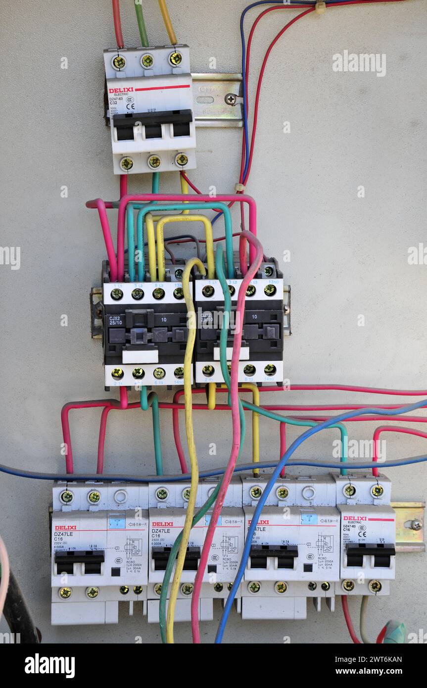 Switchboard fuse and contactor Stock Photo - Alamy