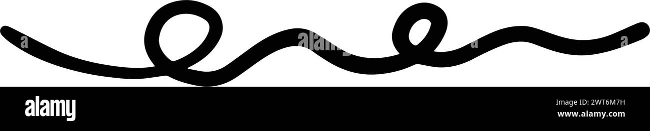 Hand drawn curly swish icon vector illustration, paint brush design ...