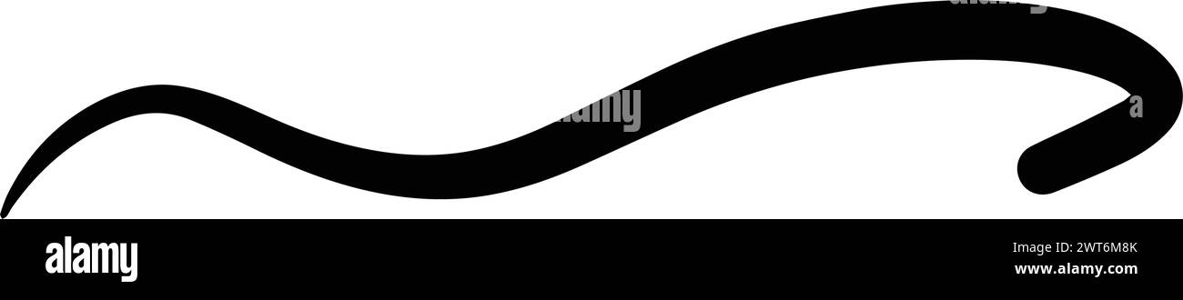 Hand drawn curly swish icon vector illustration, paint brush design ...