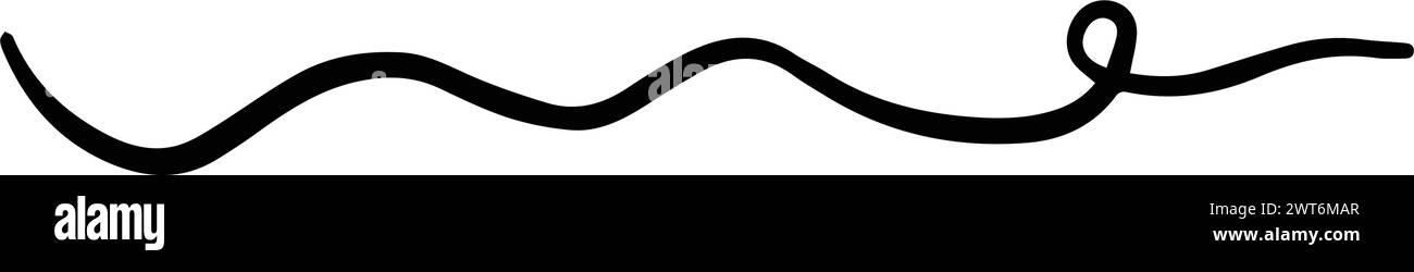 Hand drawn curly swish icon vector illustration, paint brush design ...