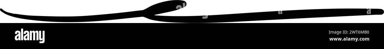 Hand drawn curly swish icon vector illustration, paint brush design ...