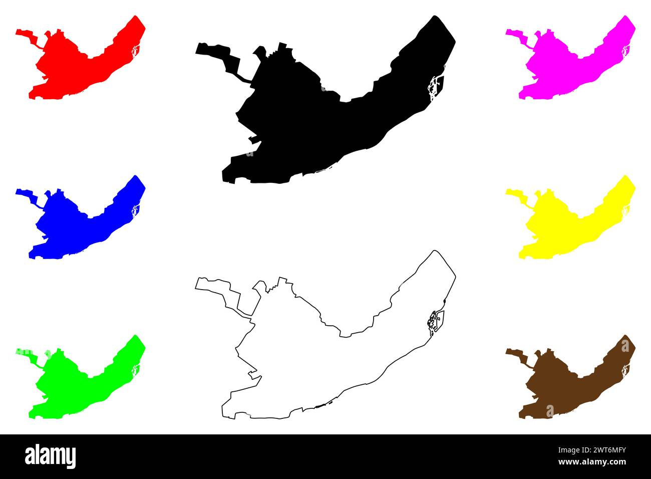 Temuco city (Republic of Chile) map vector illustration, scribble ...