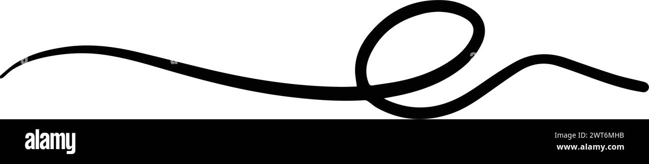 Hand drawn curly swish icon vector illustration, paint brush design ...