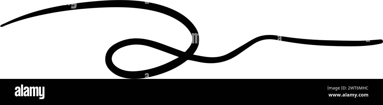 Hand drawn curly swish icon vector illustration, paint brush design ...