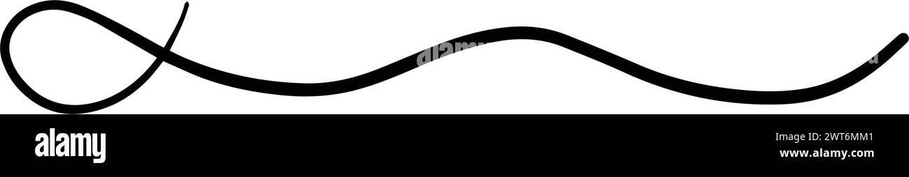 Hand drawn curly swish icon vector illustration, paint brush design ...