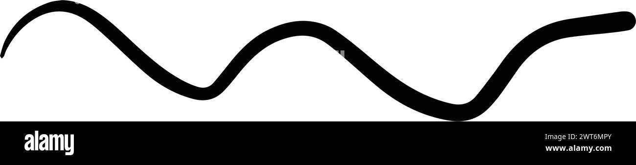 Hand drawn curly swish icon vector illustration, paint brush design ...