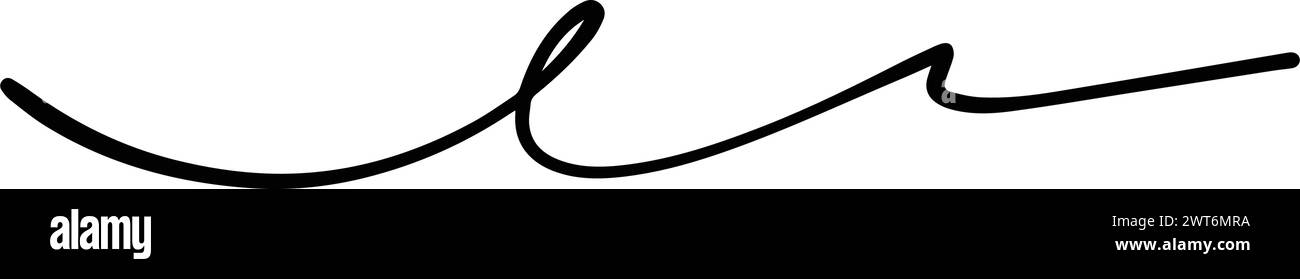 Hand drawn curly swish icon vector illustration, paint brush design ...