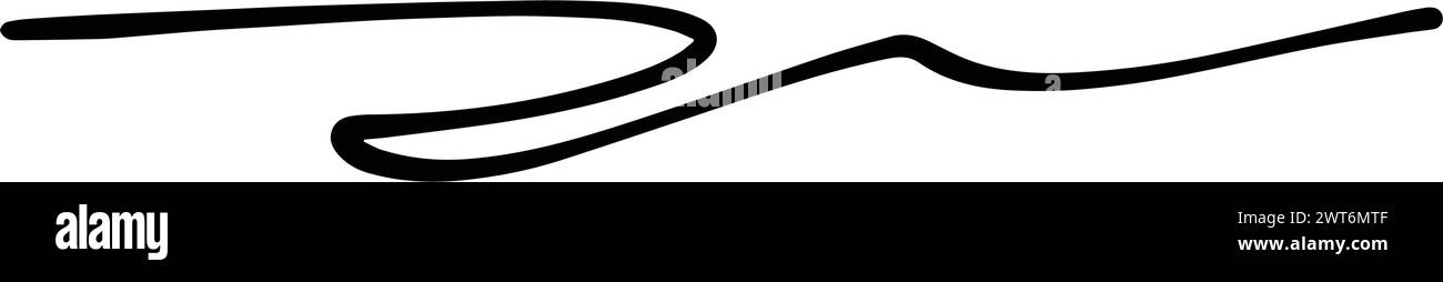 Hand drawn curly swish icon vector illustration, paint brush design ...