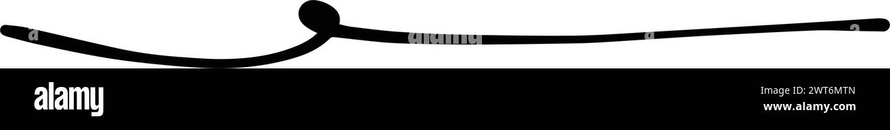 Hand drawn curly swish icon vector illustration, paint brush design ...