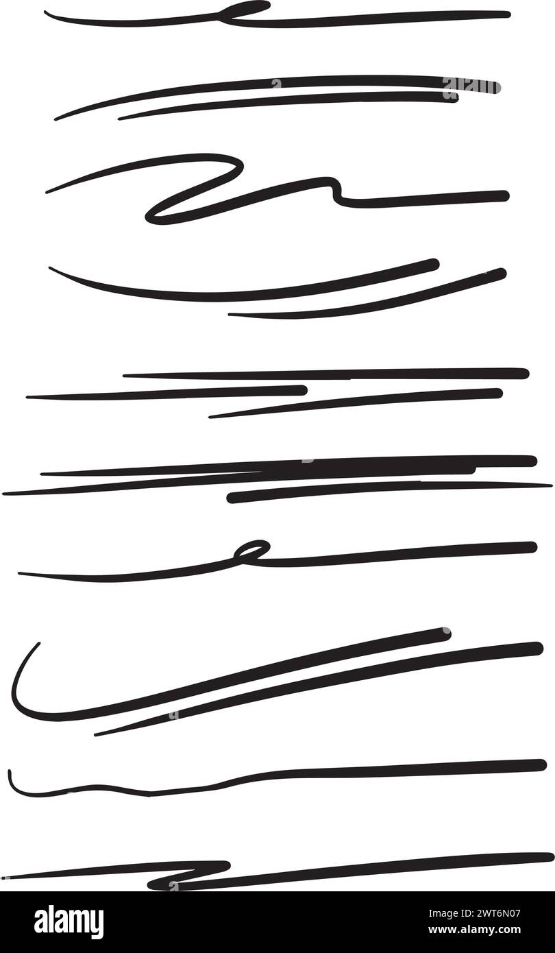 Hand drawn curly swish icon vector illustration, paint brush design ...