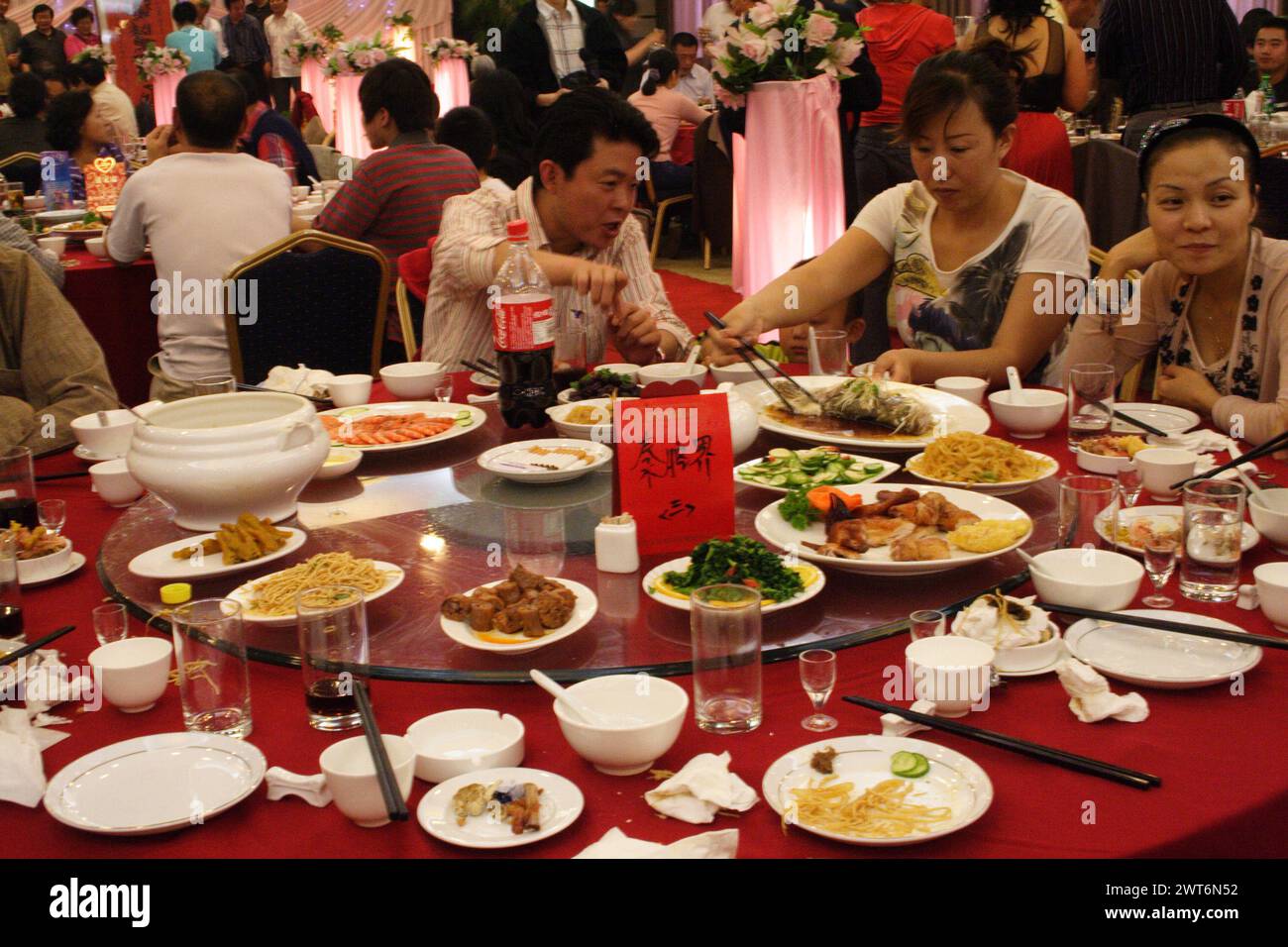 Sumptuous wedding feast in Xian. Xian is the capital of Shaanxi ...