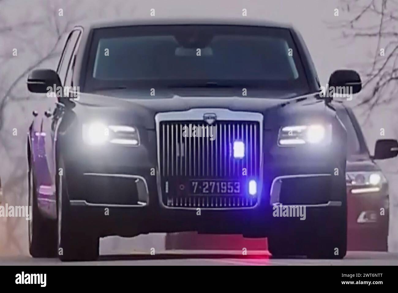 This image made from video broadcasted by North Korea's KRT, shows a ...