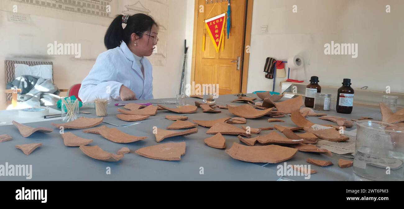 Xining. 5th Feb, 2024. A staff member of the Qinghai Provincial ...