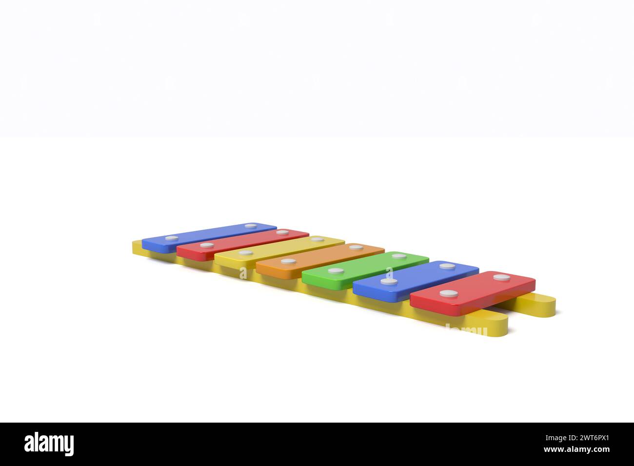 3D rendered xylophone with rainbow keys Stock Photo - Alamy