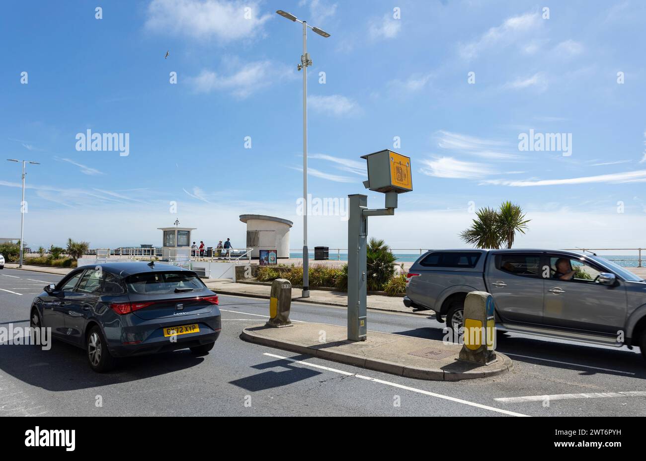 Hastings, united kingdom, 16, August 2023 Radar speed camera in the uk ...