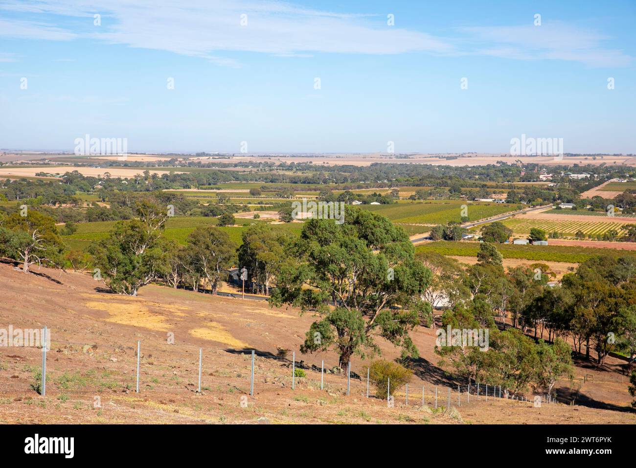 Barossa range and valley viewed from Mengler Hill near Angaston in ...