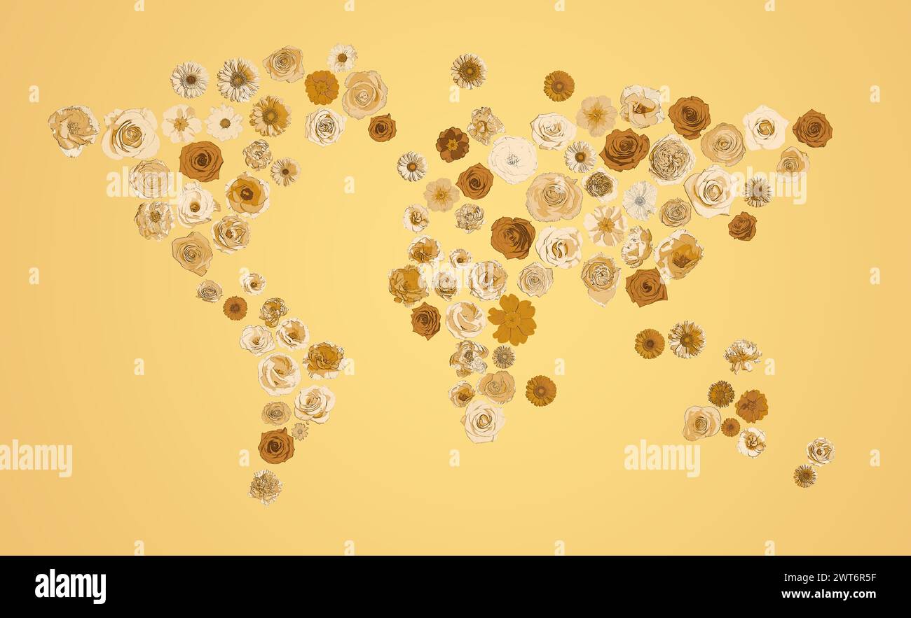 Golden color world map on hi-res stock photography and images - Alamy