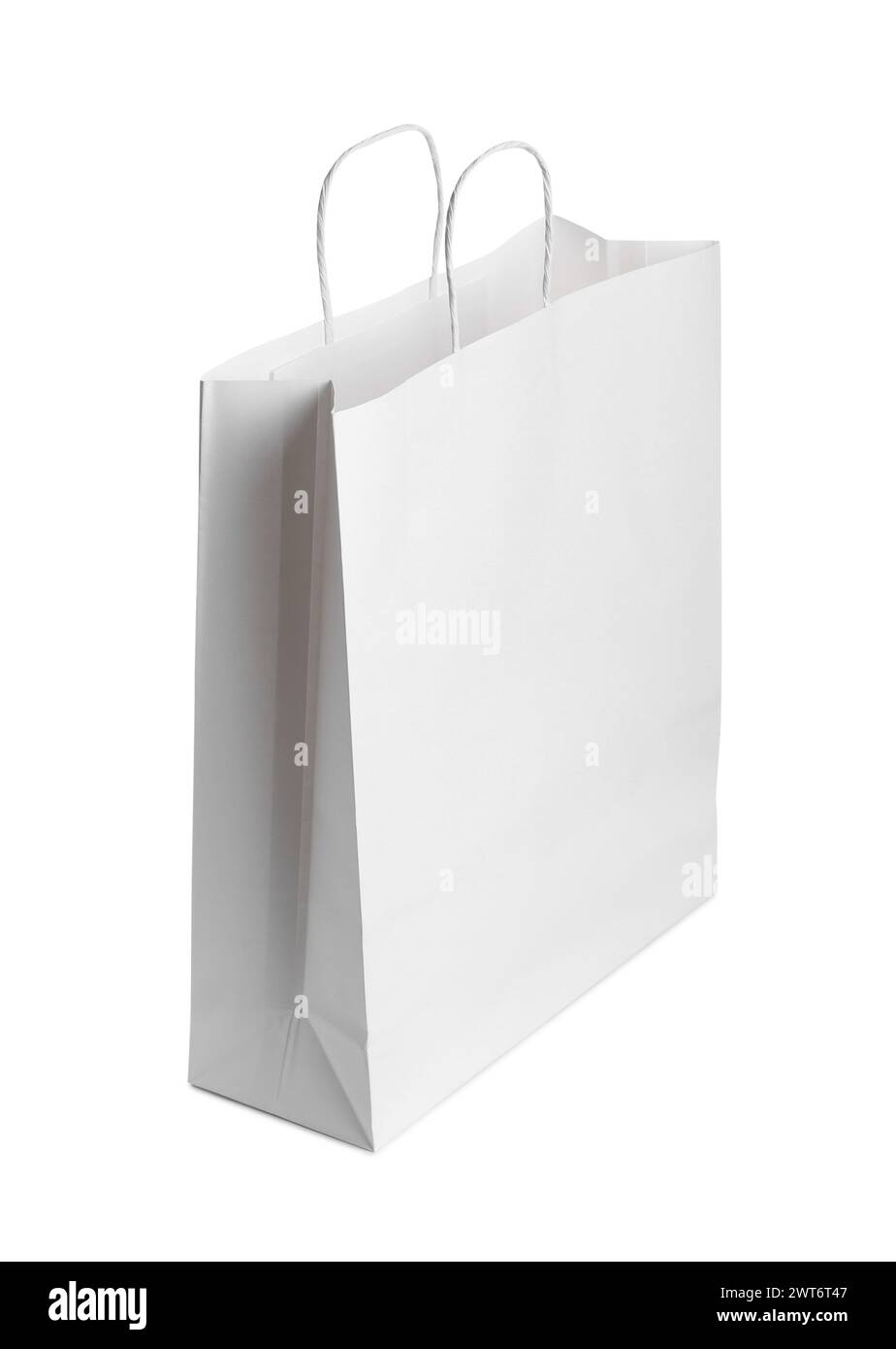 One paper bag isolated on white. Mockup for design Stock Photo - Alamy