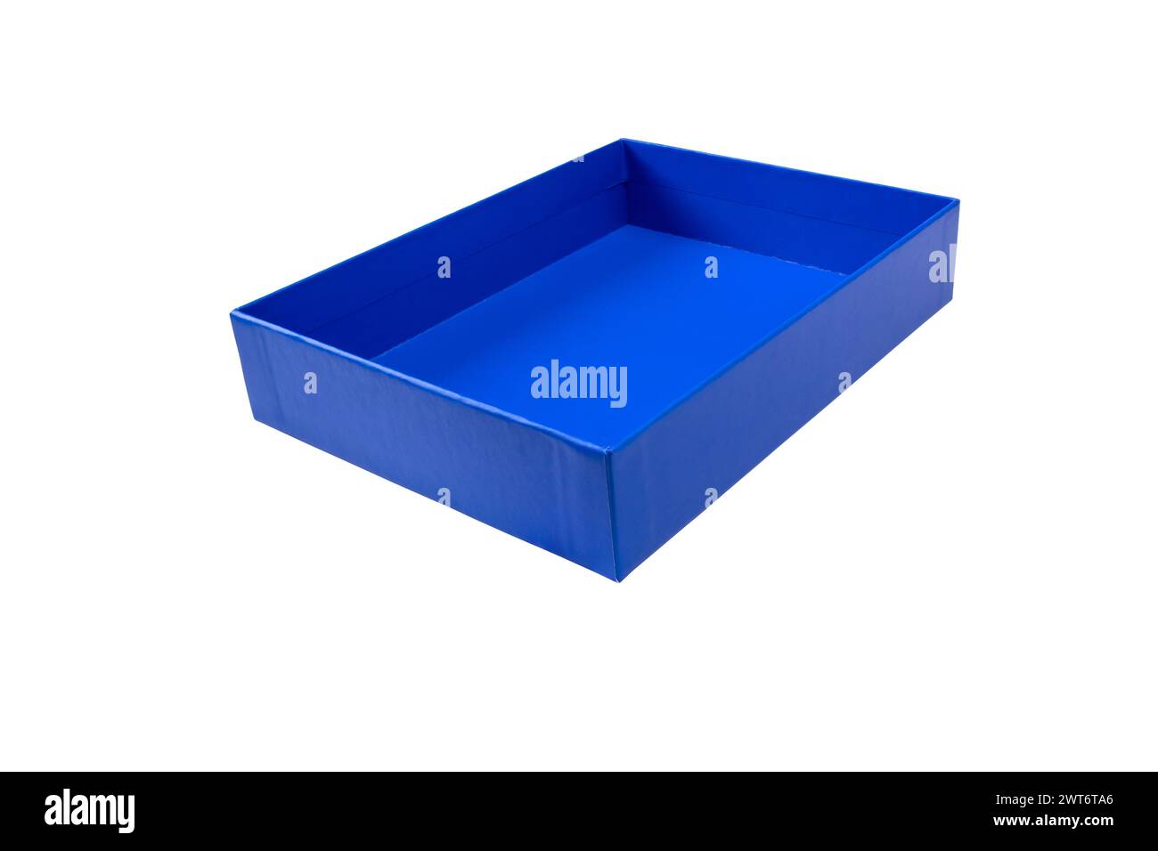 Blue cardboard box isolated on white. Open gift box. Rectangular empty ...