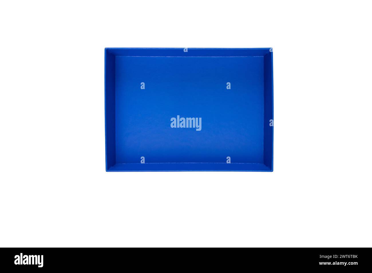 Blue cardboard box isolated on white. Open gift box. Rectangular empty ...
