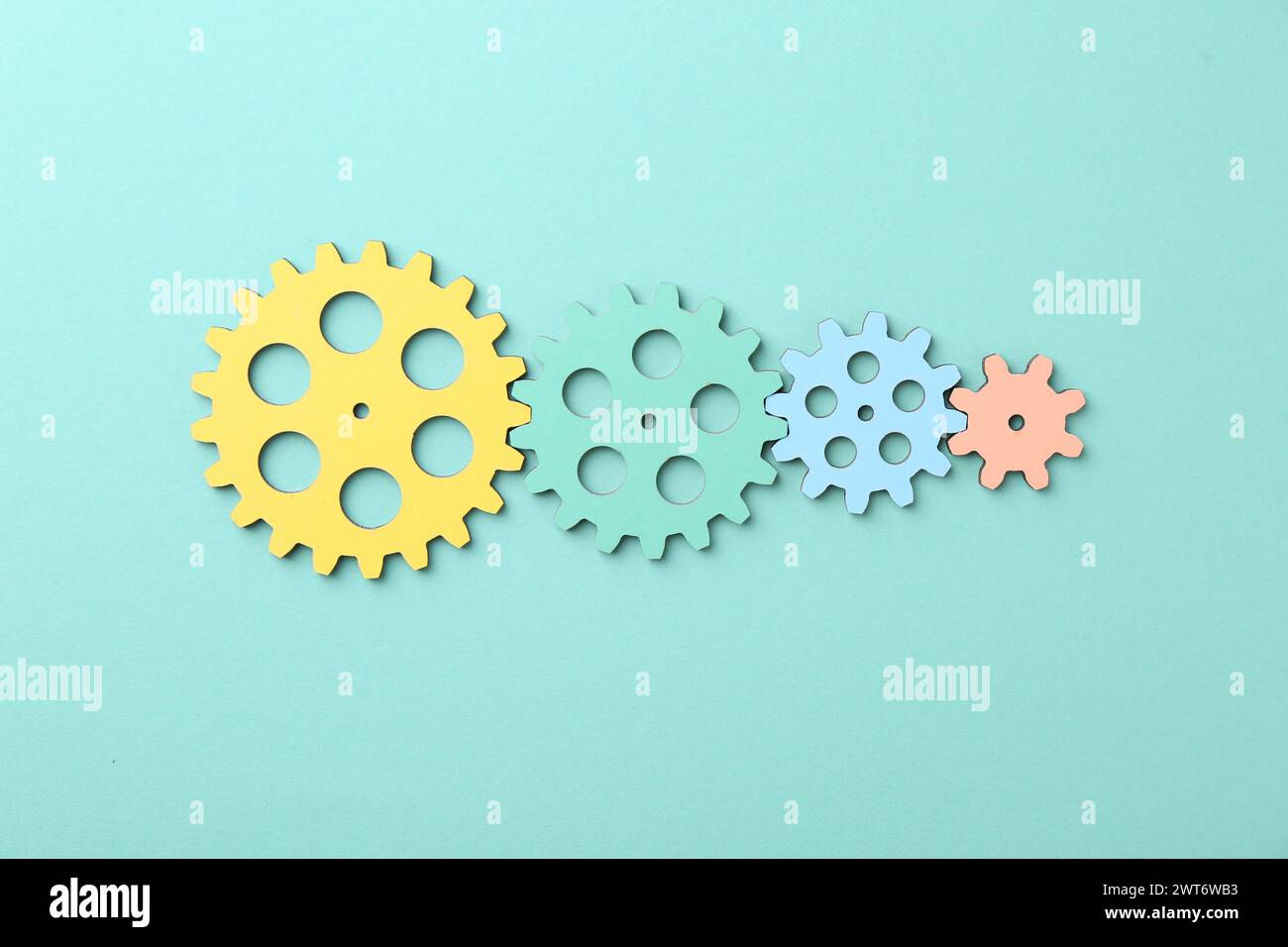 Business process organization and optimization. Scheme with colorful ...