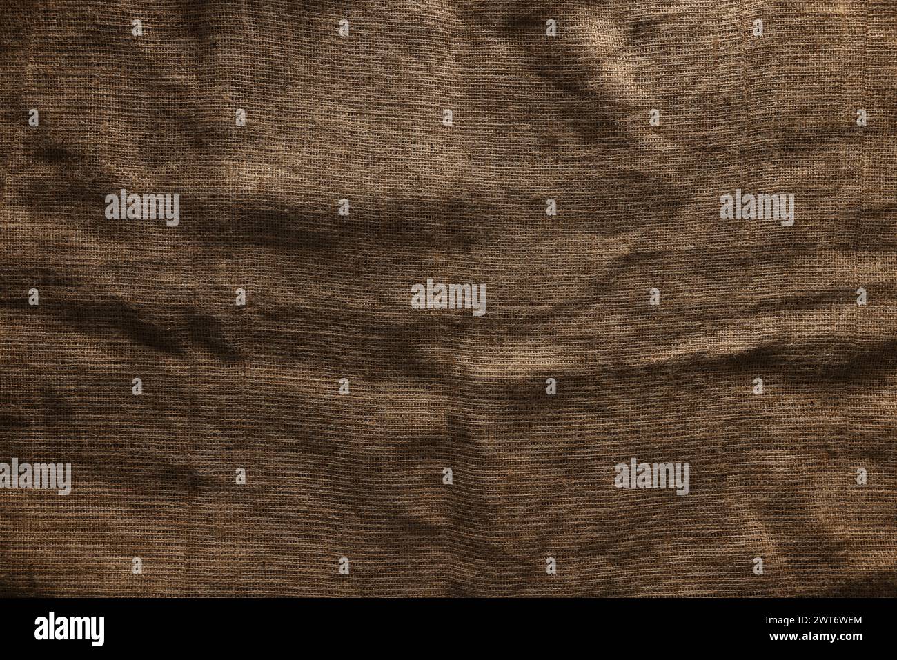 Texture of natural burlap fabric as background, top view Stock Photo ...