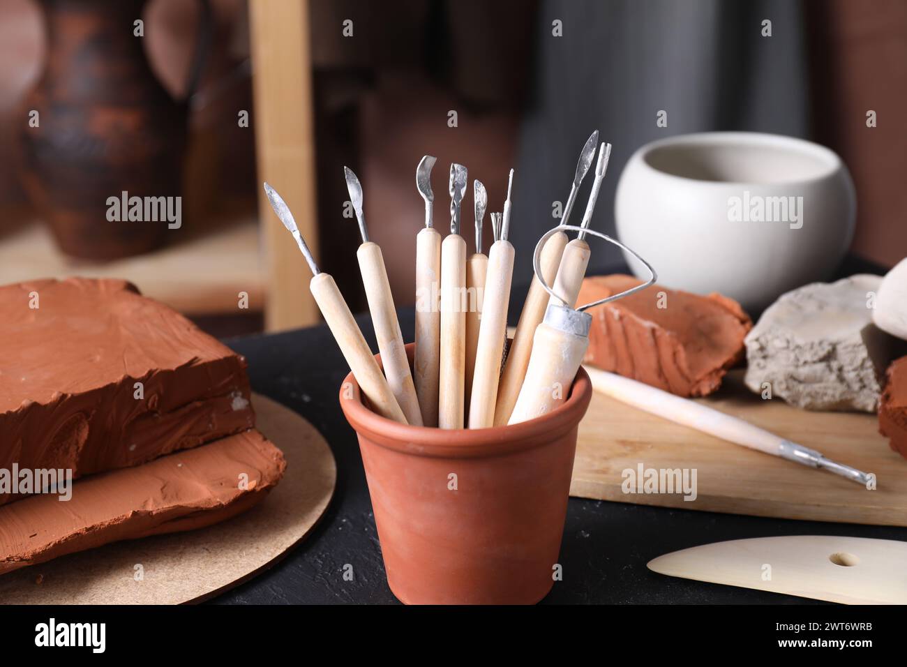 Clay set modeling tools hi-res stock photography and images - Alamy