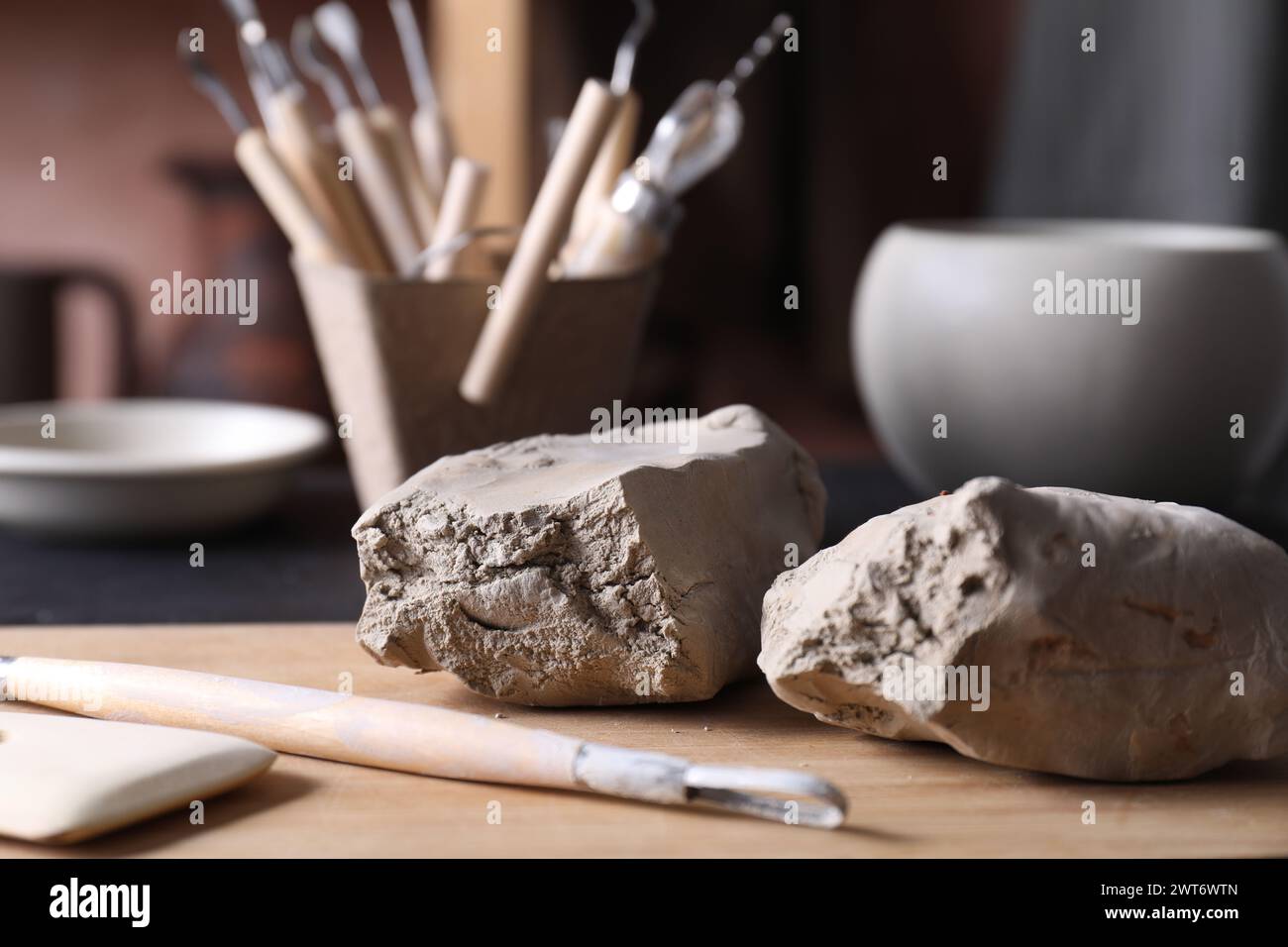 Clay set modeling tools hi-res stock photography and images - Alamy