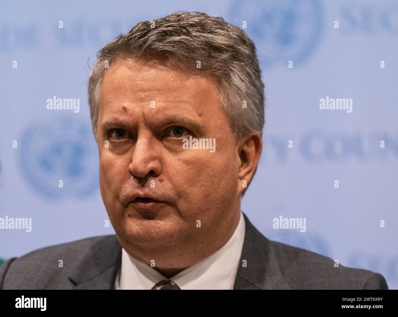 United Nations. 15th Mar, 2024. Ambassador Sergiy Kyslytsya of Ukraine ...
