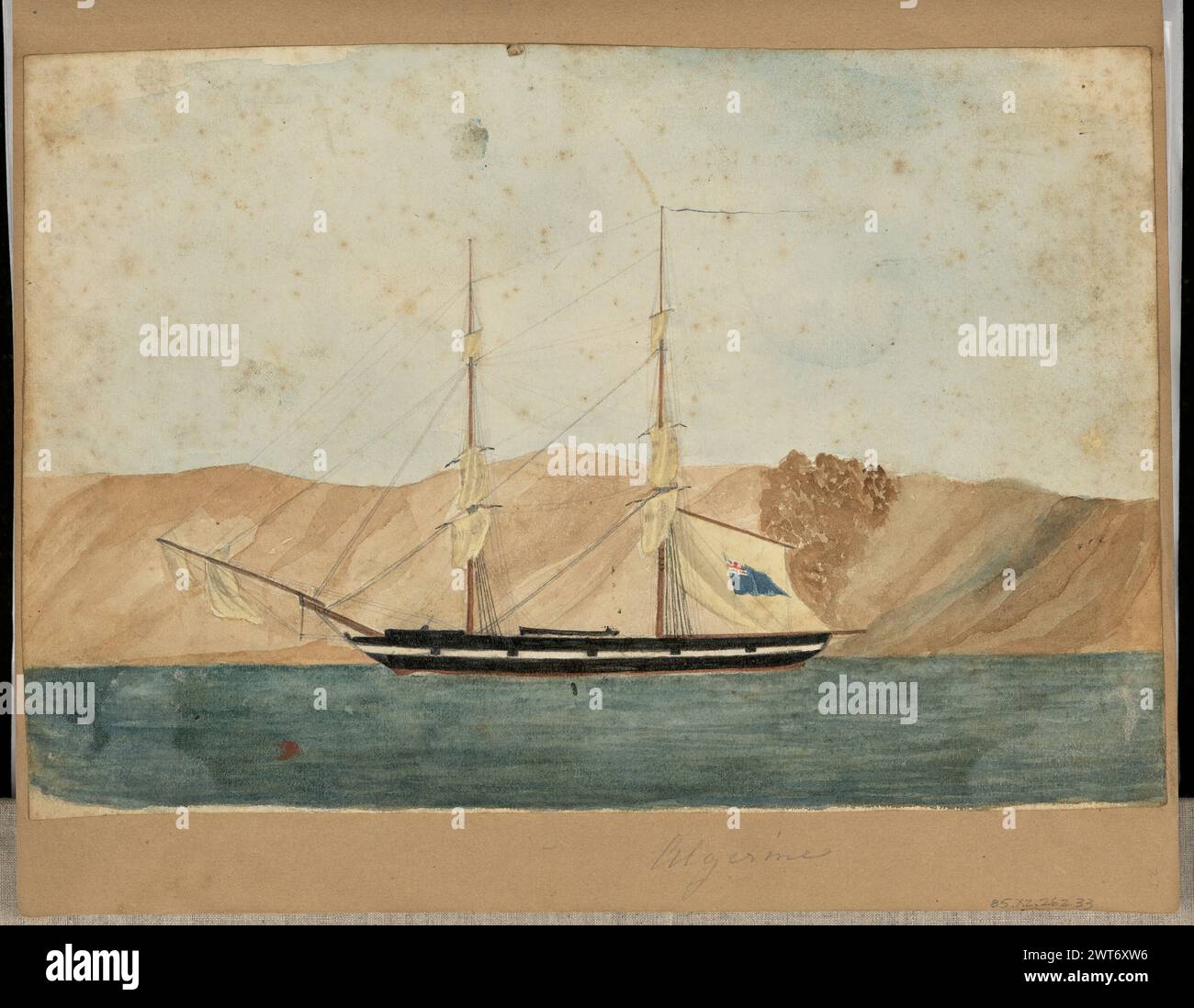 H.M.S. Algerine. Unknown mid-19th century A painting of the H.M.S ...