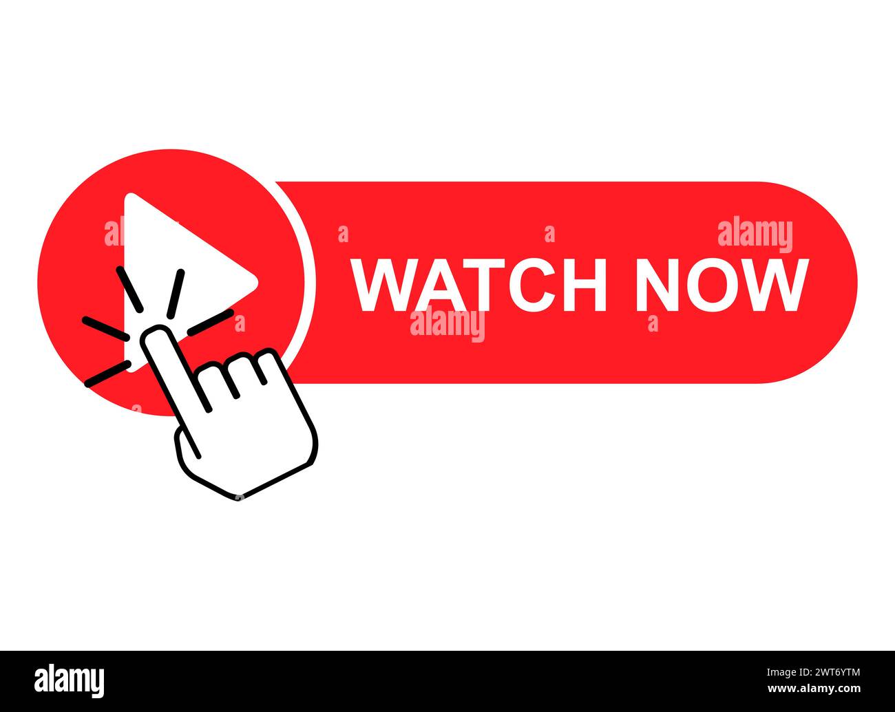 Watch now icon, website online button player symbol, play video vector ...