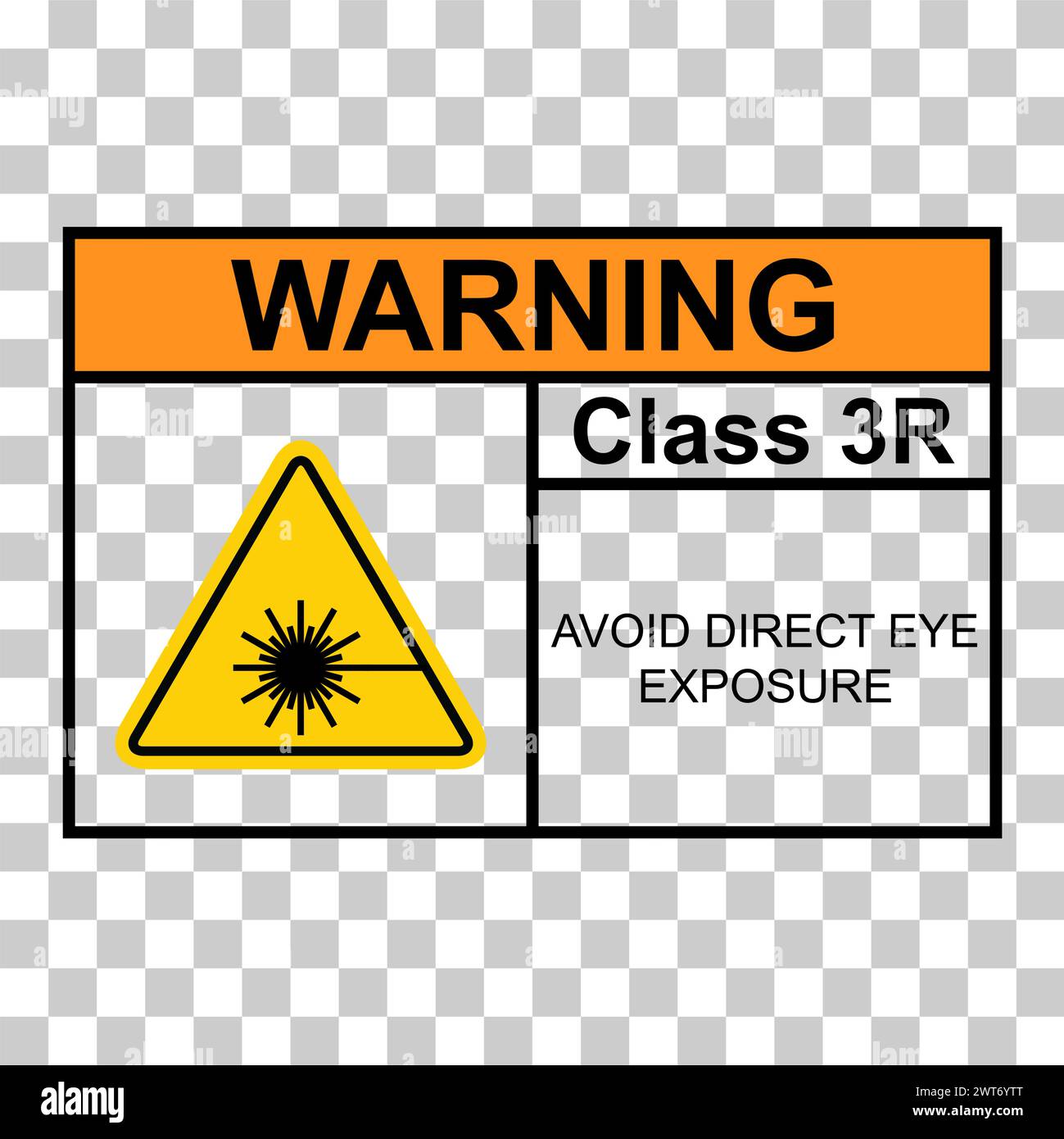 Laser radiation danger class 3R label icon, safety information symbol ...