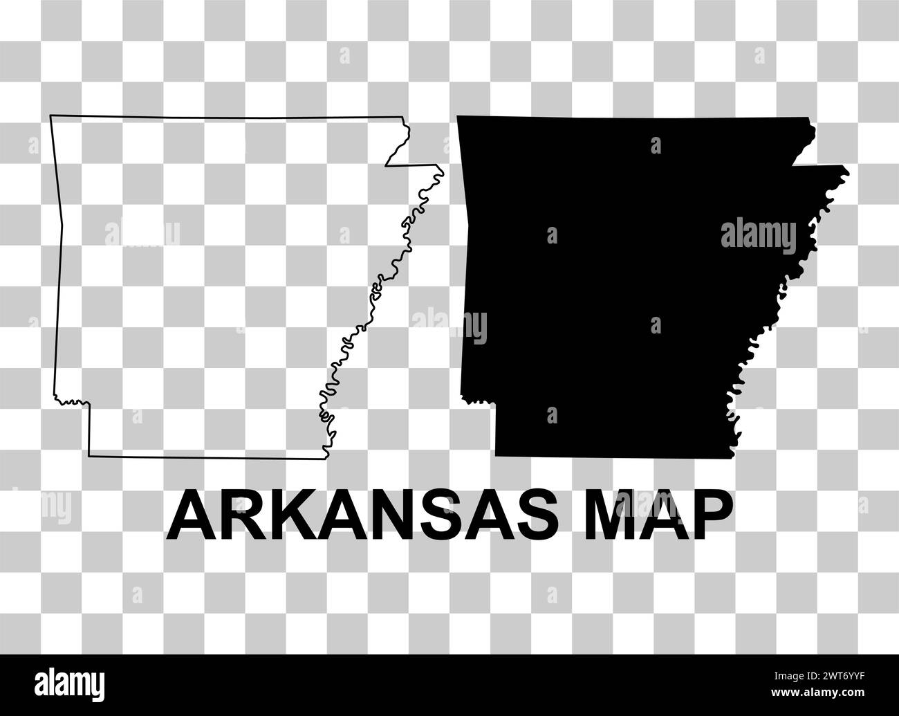 Set of Arkansas map, united states of america. Flat concept icon symbol ...