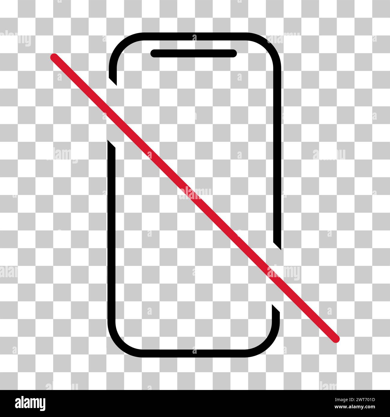 Mobile forbidden icon, no use phone sign, ban smartphone label vector ...